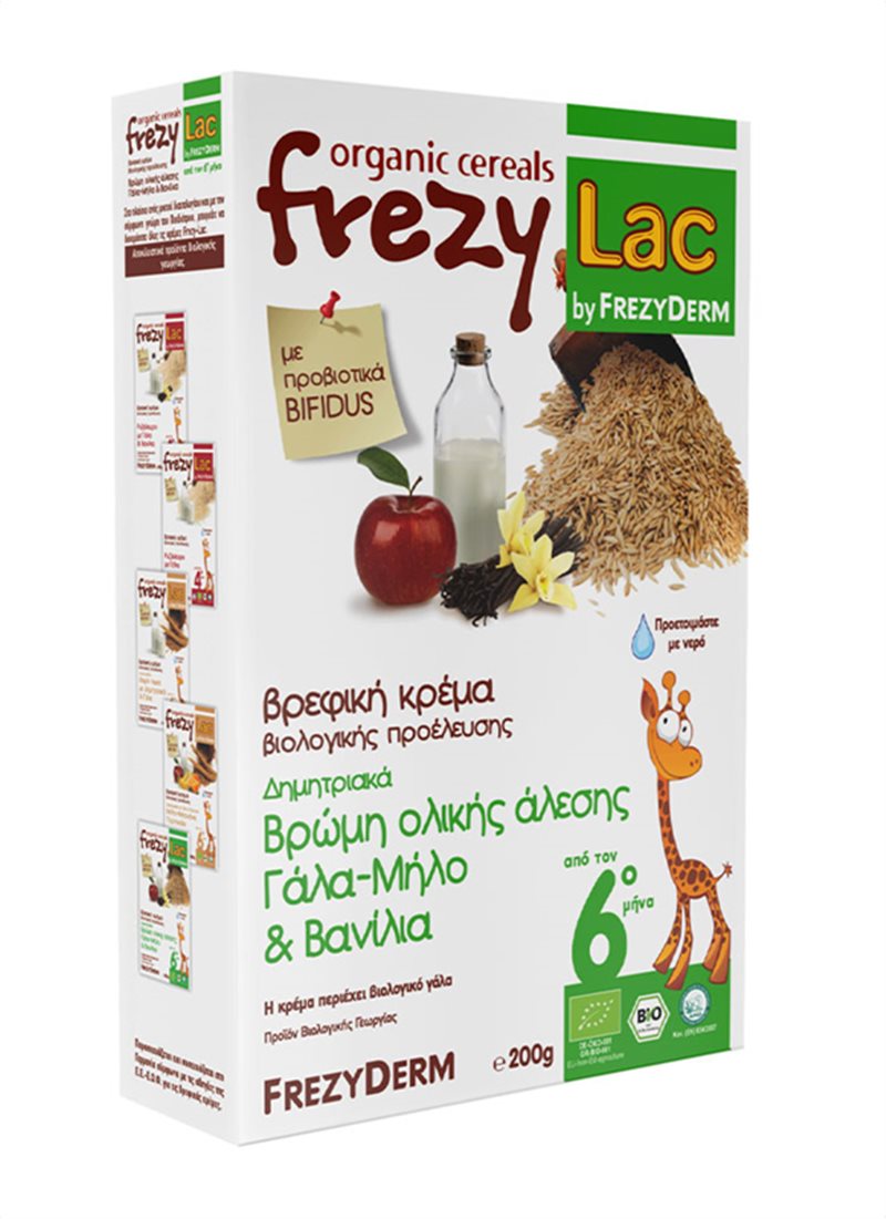 FREZYLAC Βιολογική Βρεφική Κρέμα Βανίλια με Βρώμη | FREZYDERM